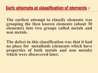 Periodic classification of elements | PPTX