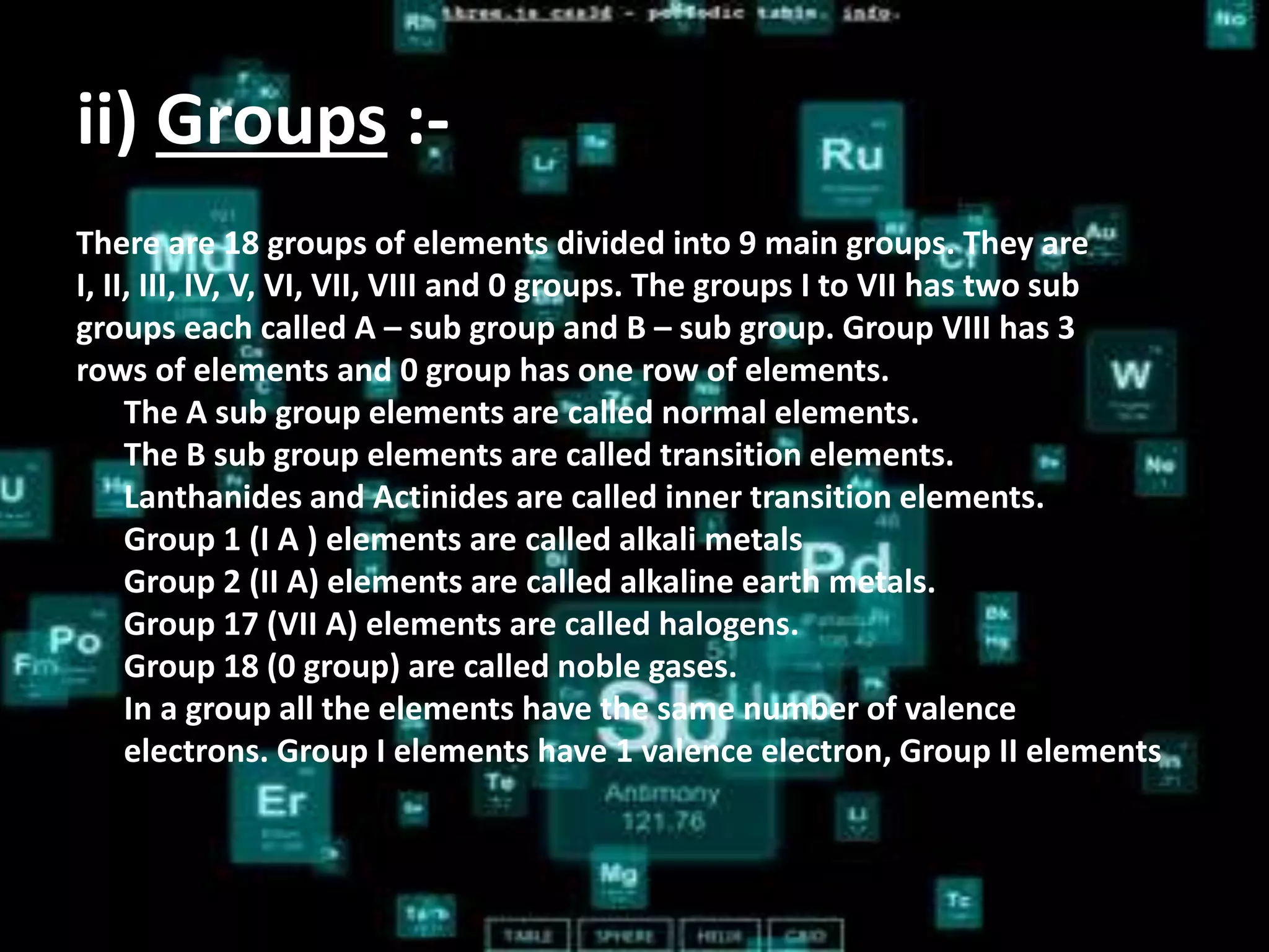 Periodic classification of elements | PPTX | Chemistry | Science