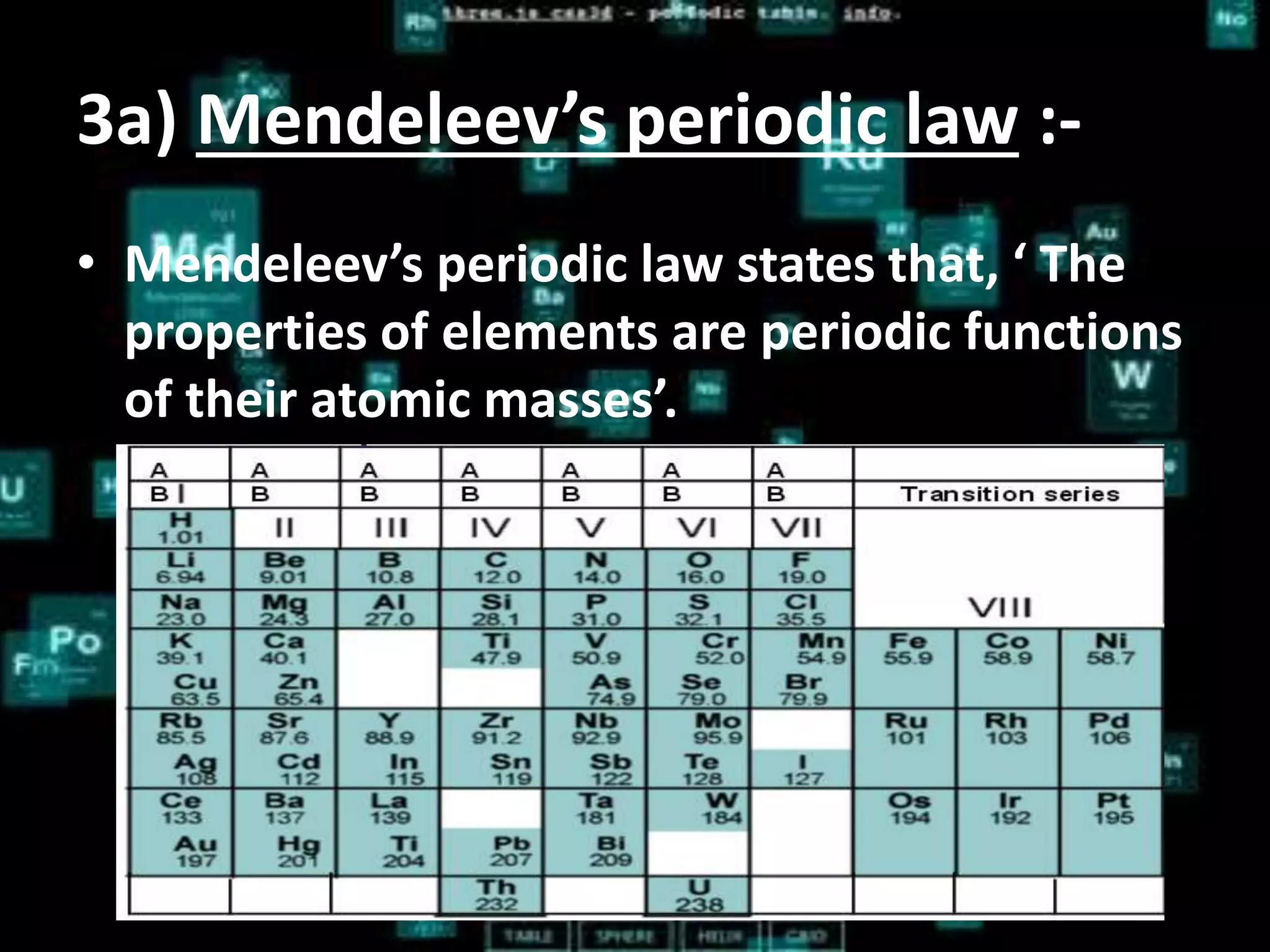 Periodic classification of elements | PPTX | Chemistry | Science