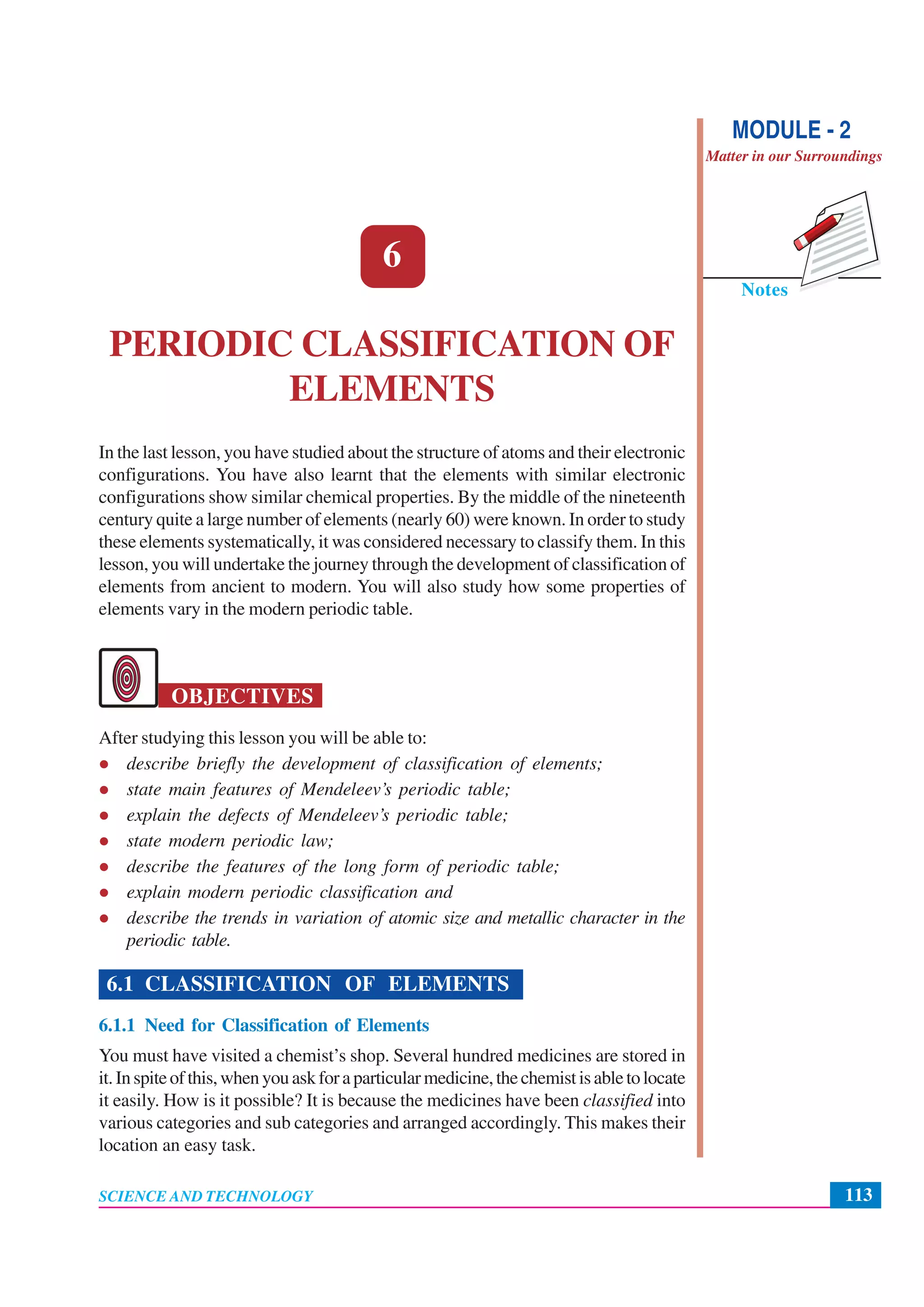 Periodic classification of elements | PDF