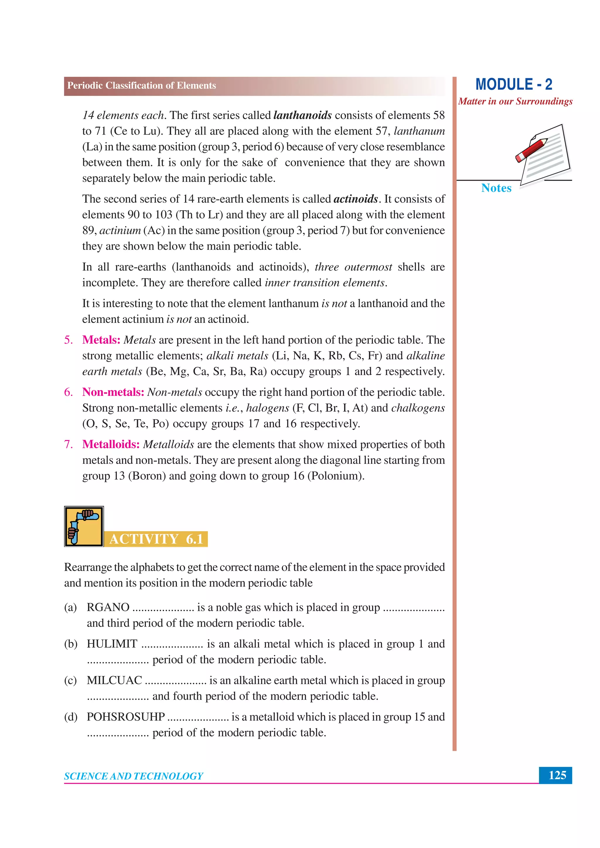 Periodic classification of elements | PDF