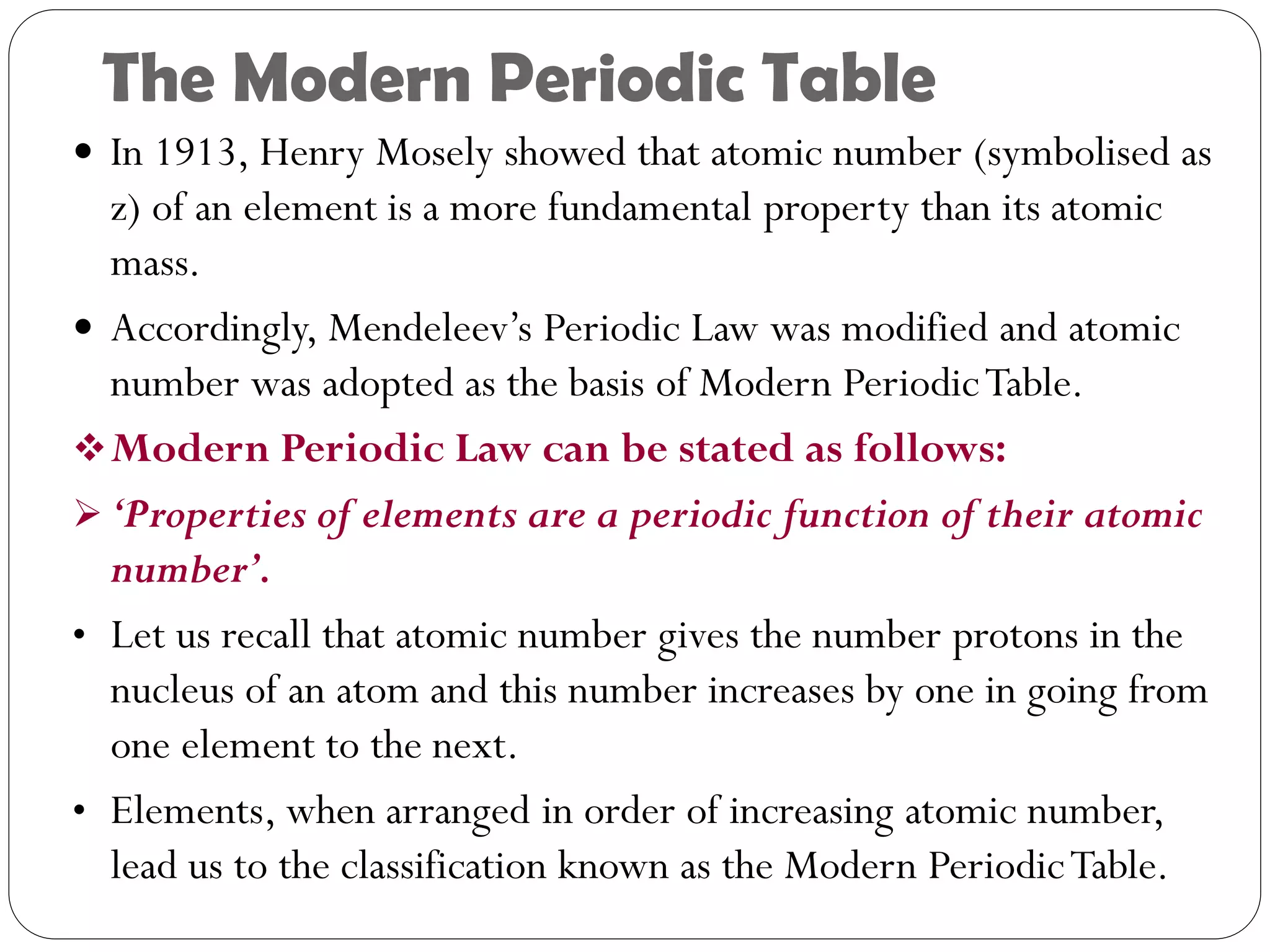 Periodic Classification of Elements | PDF