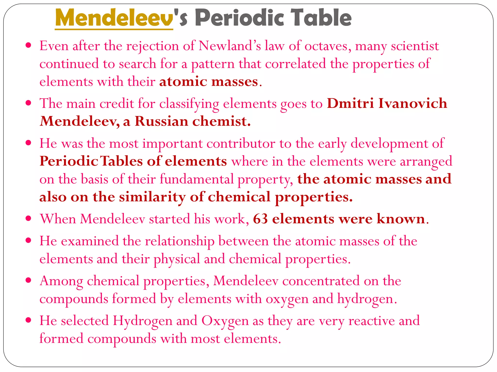 Periodic Classification of Elements | PDF