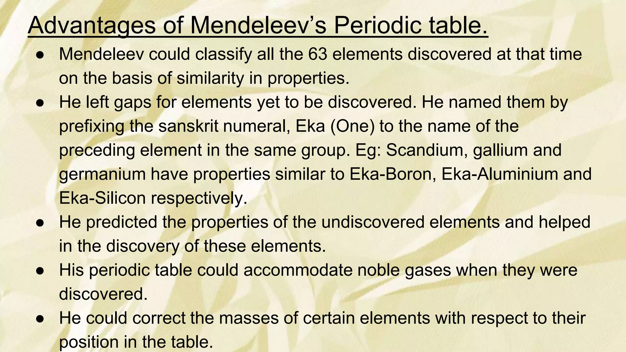 Periodic classification of elements gr10, 2020-21 | PPTX