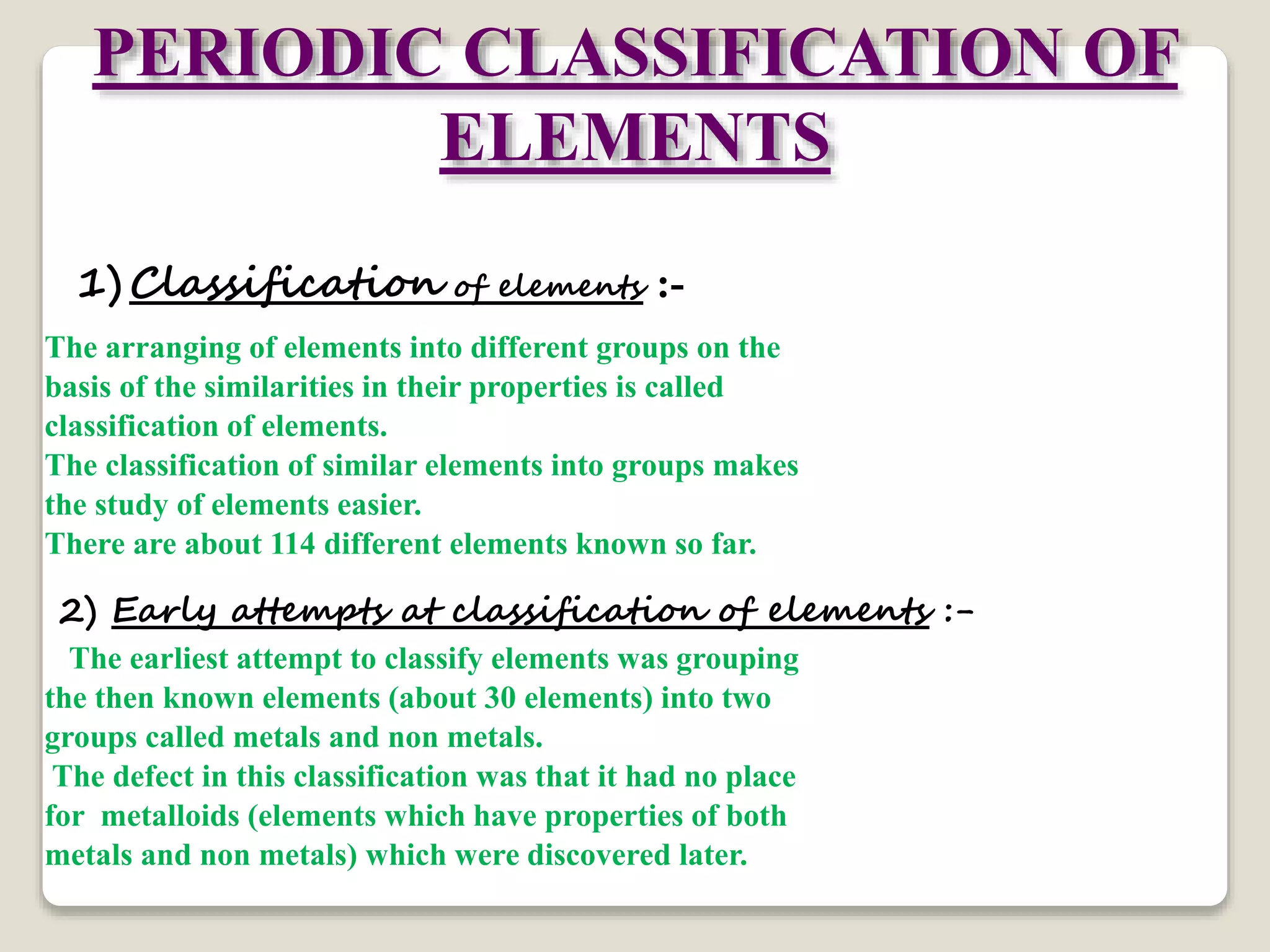 Periodic classification of elements by nandish | PPTX