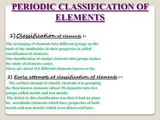 Periodic classification of elements by nandish | PPTX