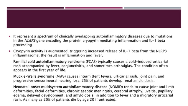 Periodic Fever syndromes- group of rare conditions that cause children ...