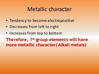 Periodic trend in properties | PPTX