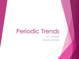 Periodic Trends from the Periodic Table. | PPT