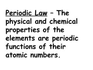 Periodic law medeleve | PPT