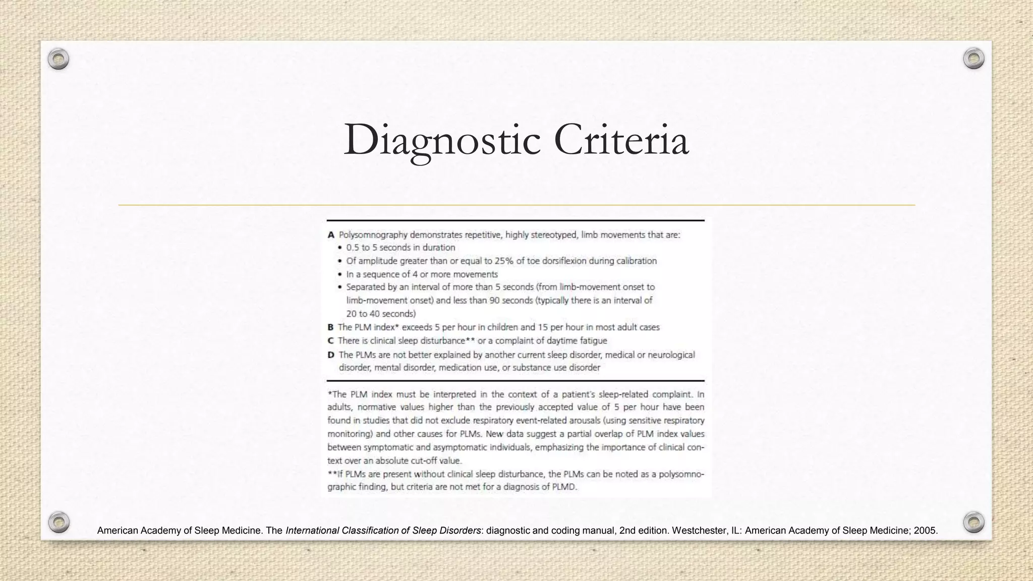 Periodic Limb Movement Disorder | PPTX