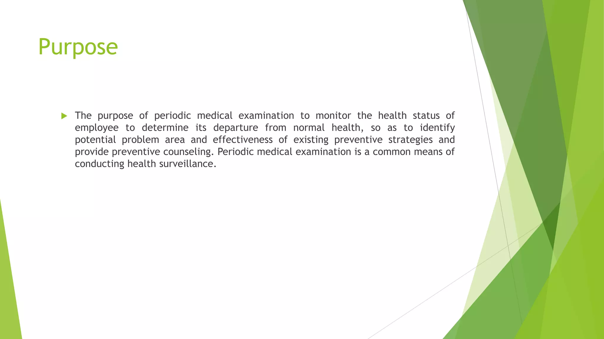 Periodic medical examination | PPTX