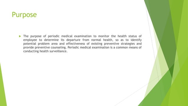 Periodic medical examination | PPTX | Medical Tests | Medical Health