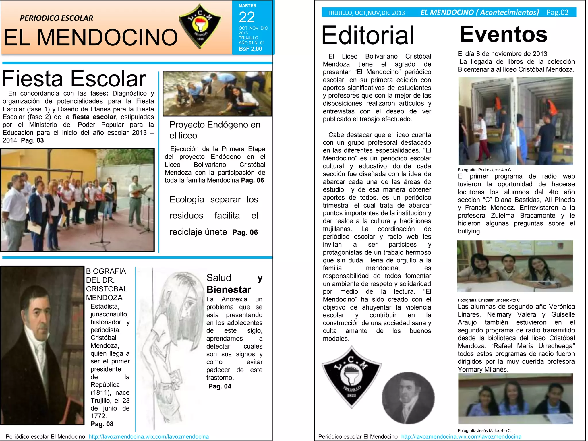 Periodico escolar el mendocino 01 | PPTX
