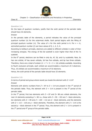 Periodic properties exercise -with solutions | PDF