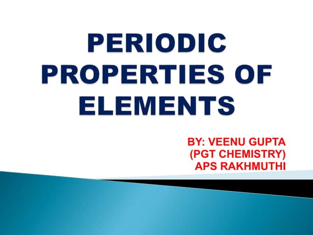 Periodic properties of elements | PPTX | Chemistry | Science