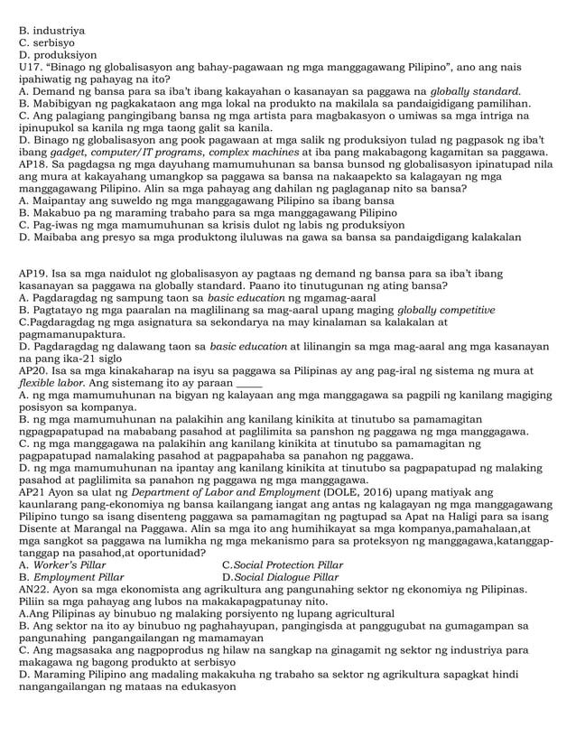 Reviewer in Araling Panlipunan Quarter 2 | PDF