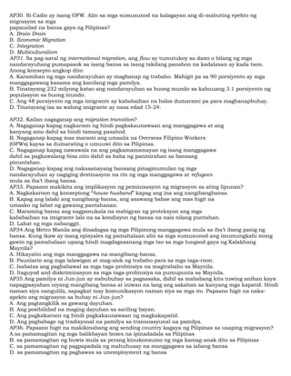 Reviewer in Araling Panlipunan Quarter 2 | PDF