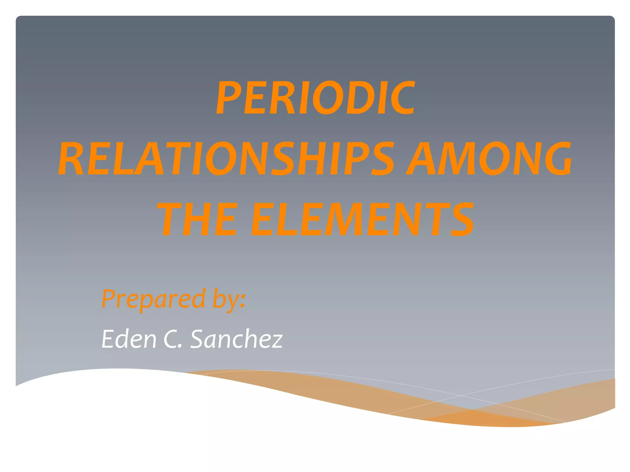 Periodic relationships among elements | PPTX