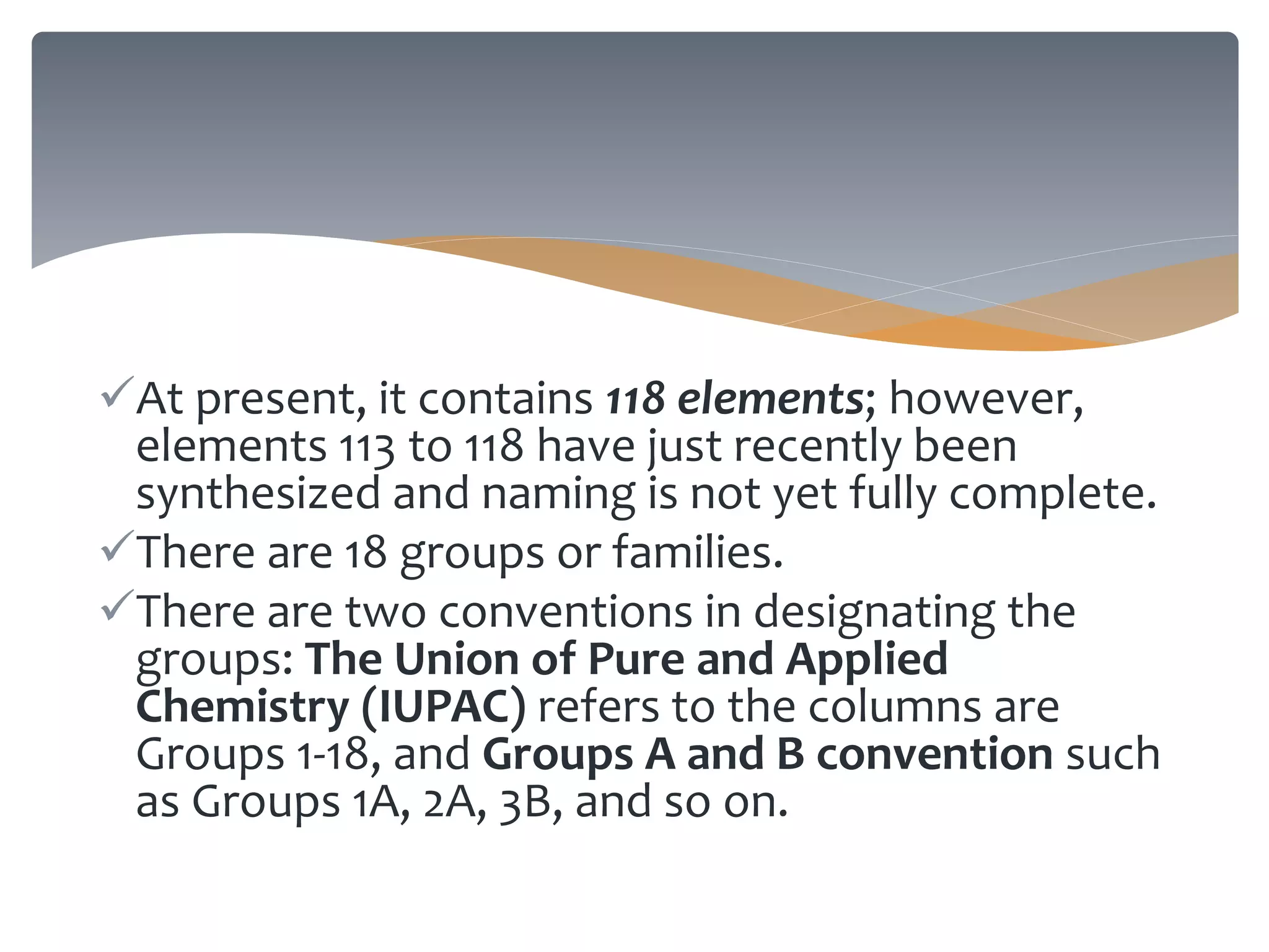 Periodic relationships among elements | PPTX