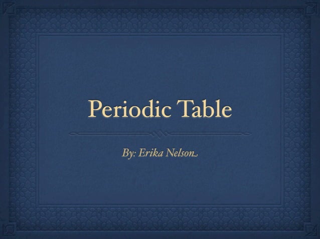Periodic table | PPT