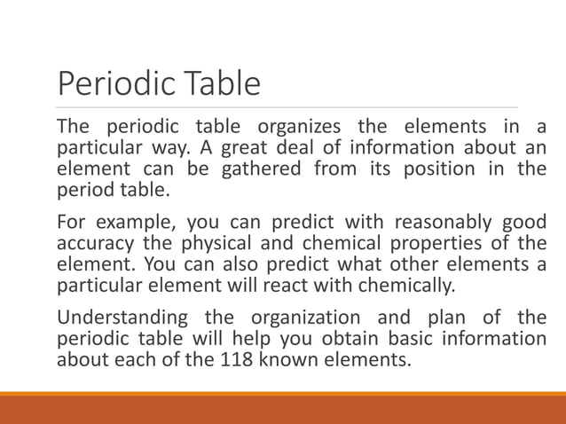 periodic table of elements for grade 8 learners | PPT | Chemistry | Science