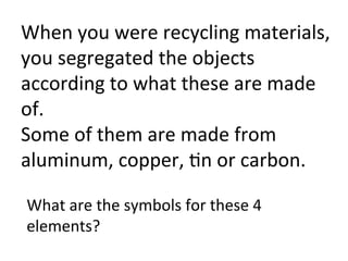 identifying parts of the periodic table of elements for grade 7 science ...
