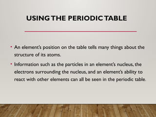 periodic table 1.pptx grade 6 -atomic structure | PPTX