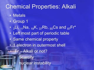 Periodic table and chemical properties | PDF