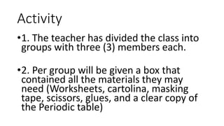 PERIODIC TABLE OF ELEMENTS and QUANTUM MECHANICS lesson proper NO ...