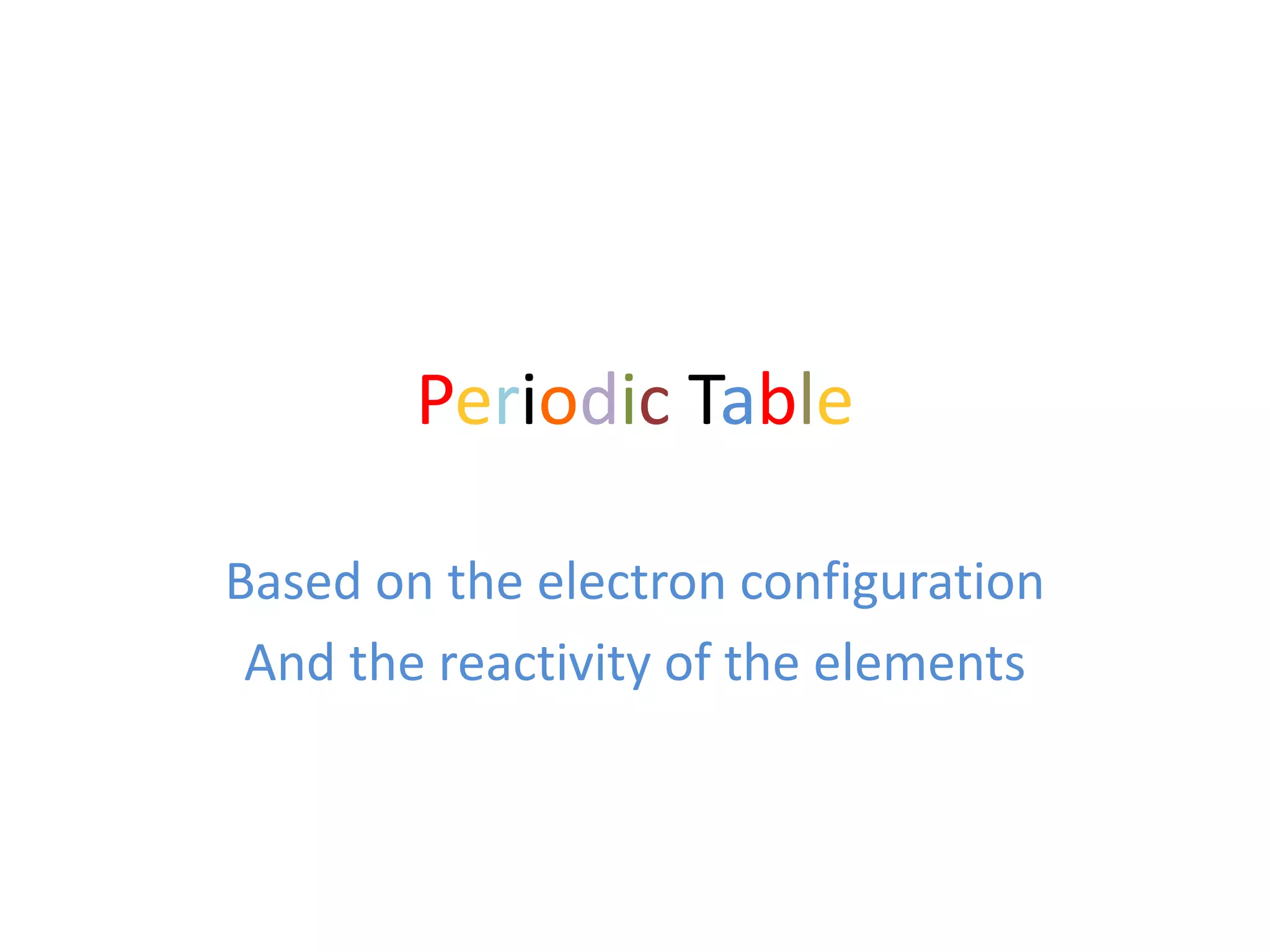 Periodic table ppt ml | PPTX