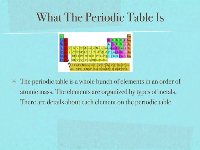 Periodic table presentation | PPT