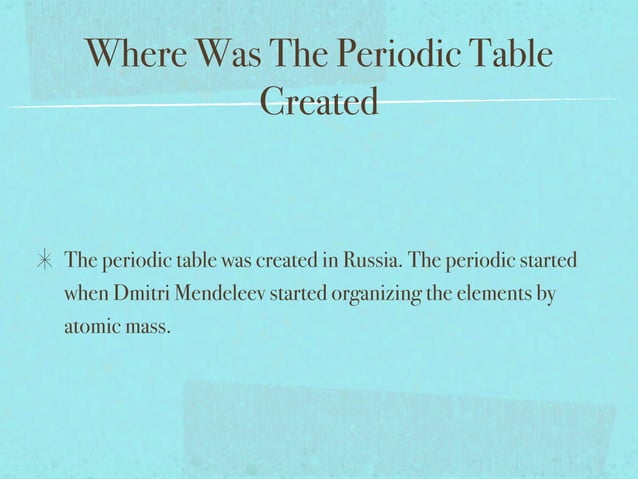 Periodic table presentation | PPT