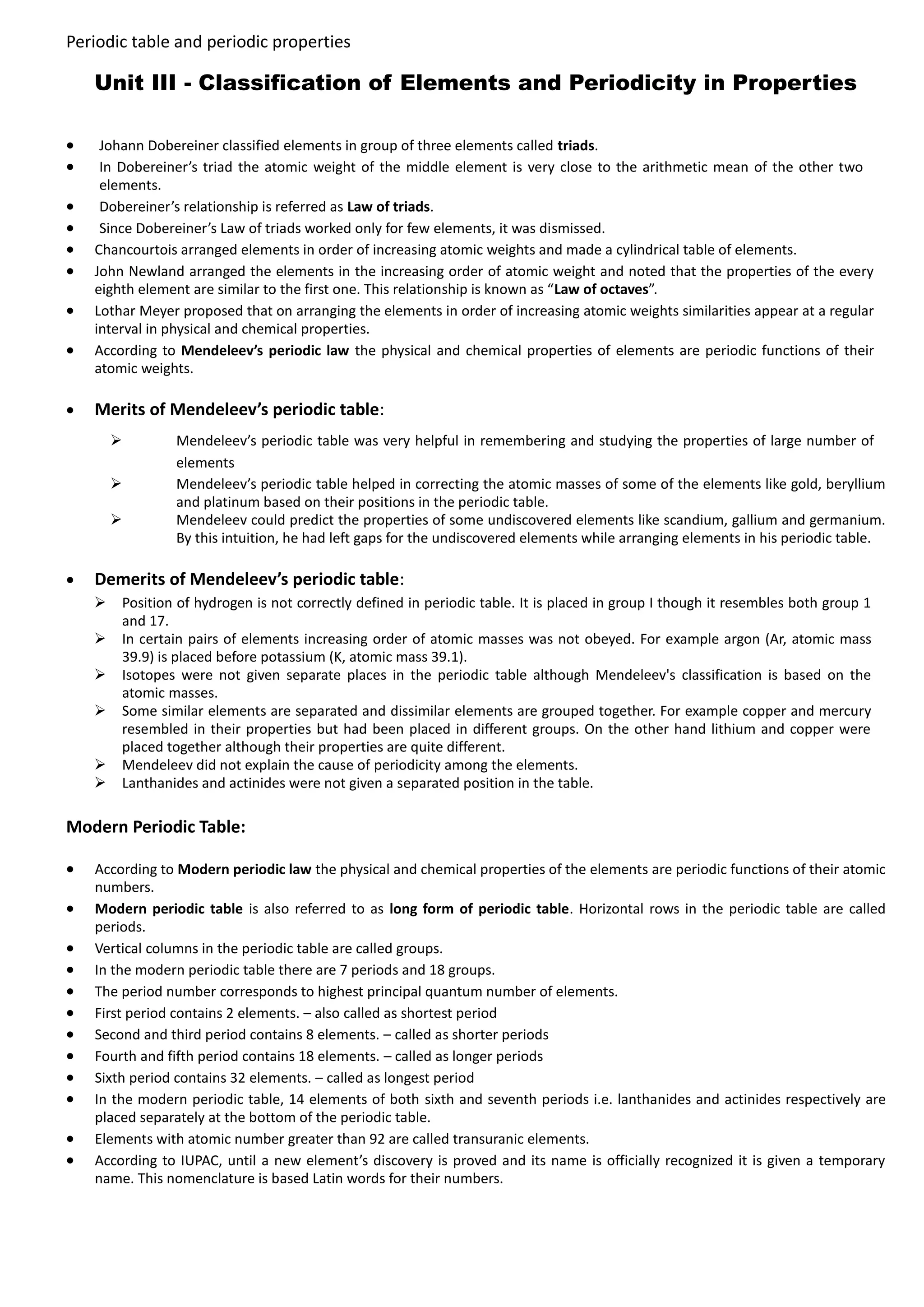 Periodic table - periodic properties | PDF