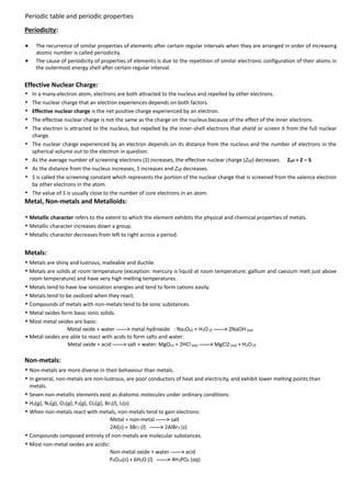Periodic table - periodic properties | PDF