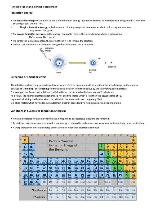Periodic table - periodic properties | PDF | Chemistry | Science