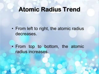 Periodic trends | PPTX | Chemistry | Science