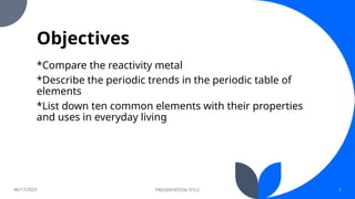 Periodic Trends Grade 8 Science Old Curriculum | PPTX