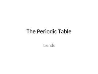 The Periodic Table of Elements and The Trends | PPT