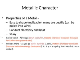 The Periodic Table of Elements and The Trends | PPT