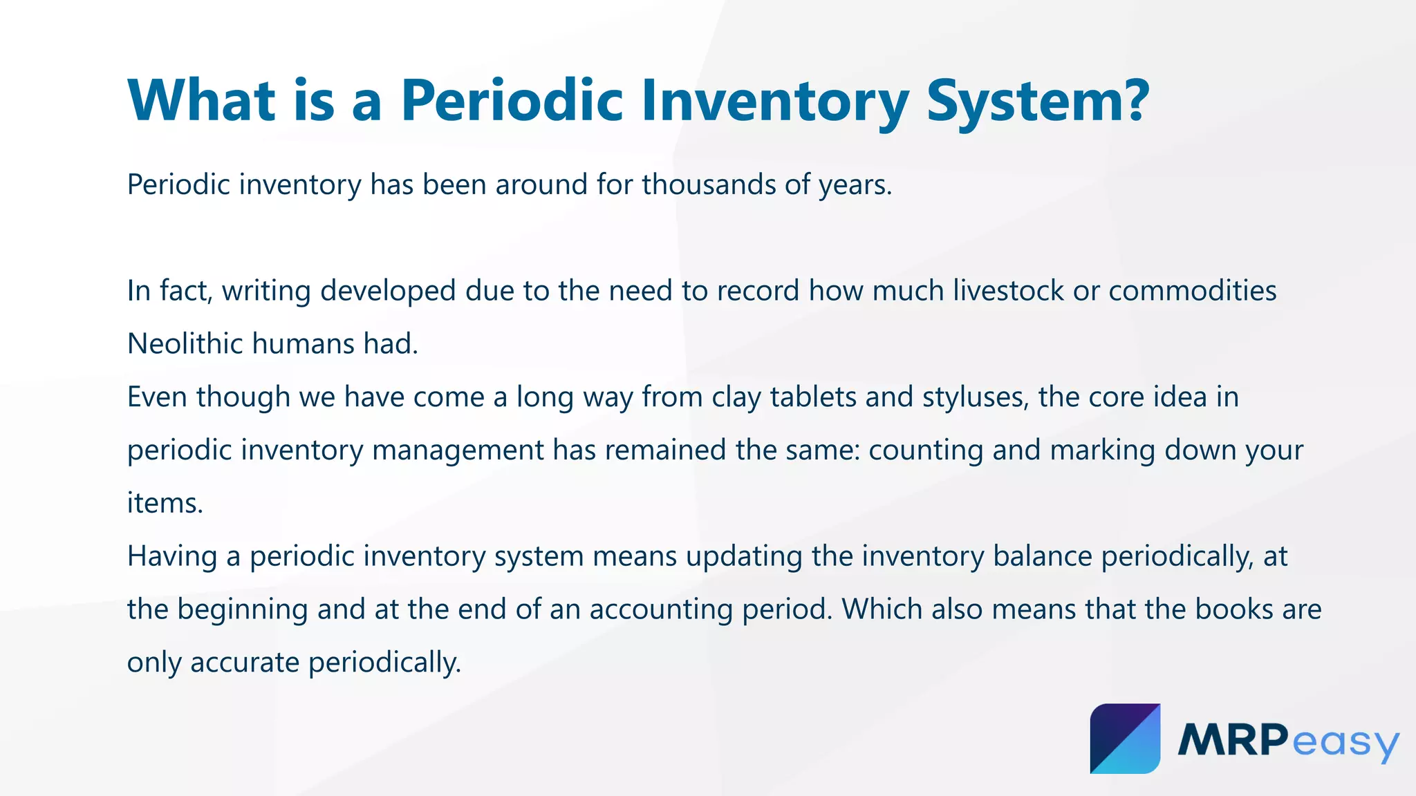 Periodic vs. perpetual inventory system in modern manufacturing | PPT