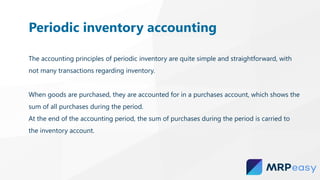 Periodic vs. perpetual inventory system in modern manufacturing | PPT