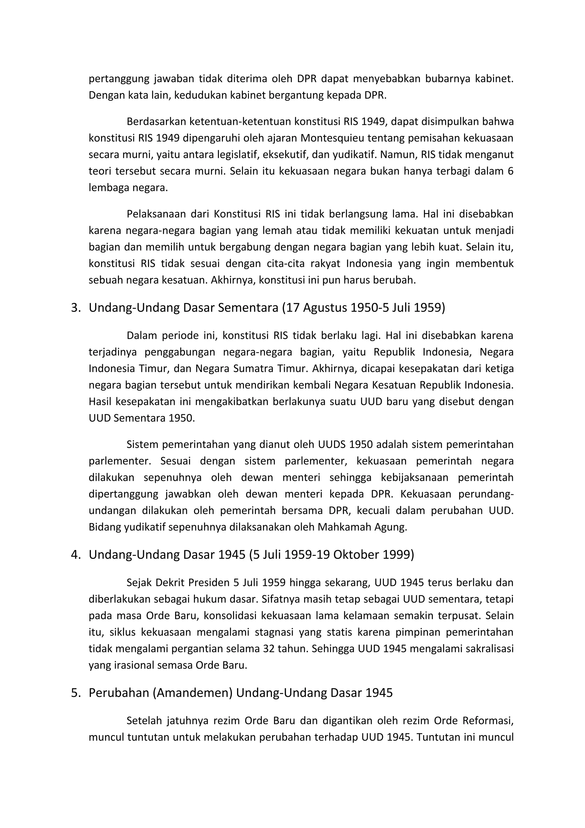 Periodisasi konstitusi di Indonesia | DOC