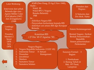 Periodisasi konstitusi yang pernah berlaku di indonesia | PPTX