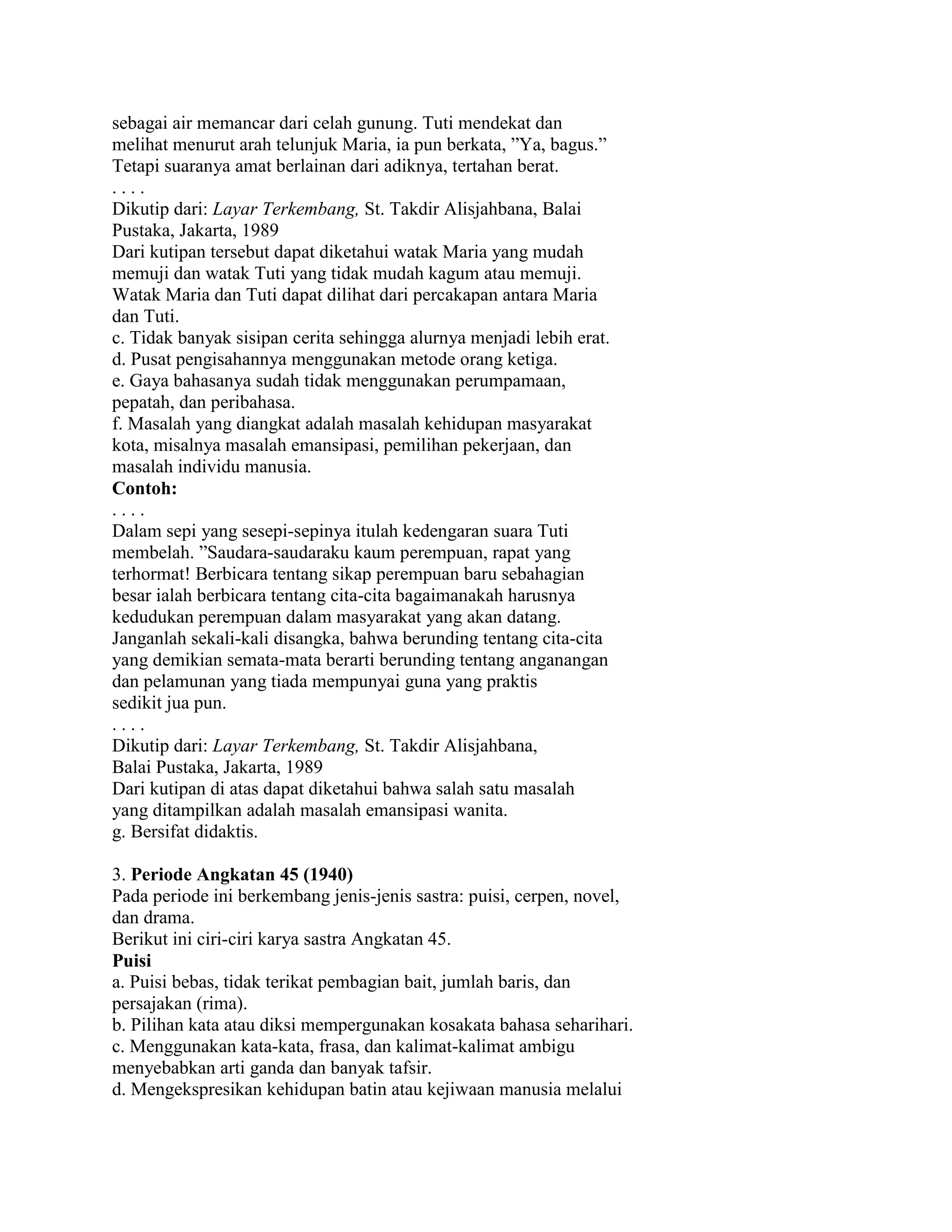 Periodisasi sastra indonesia dan karyanya by : rizal n putra | DOCX