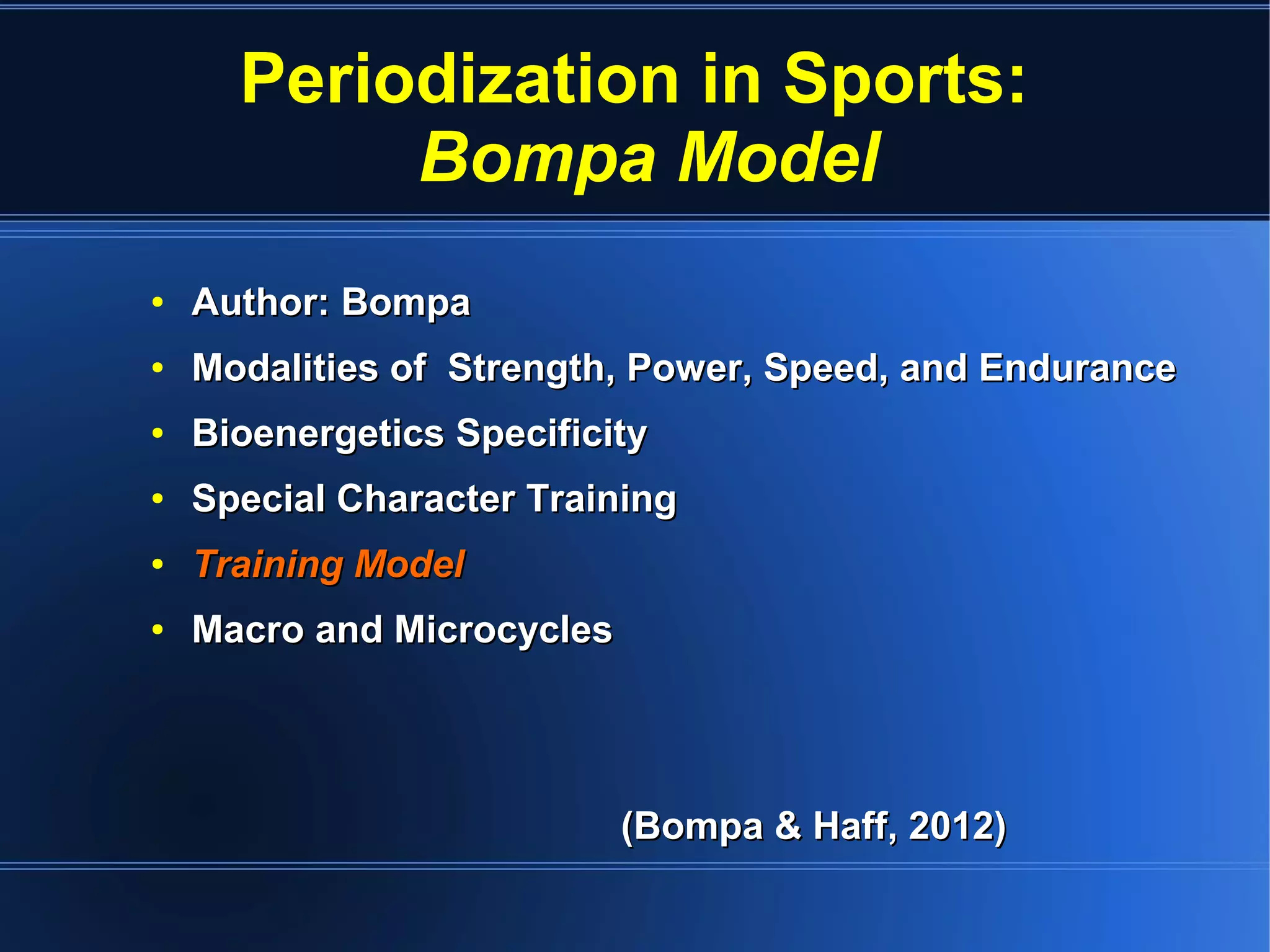 Periodization in Sports: Theoretical Basis | ODP