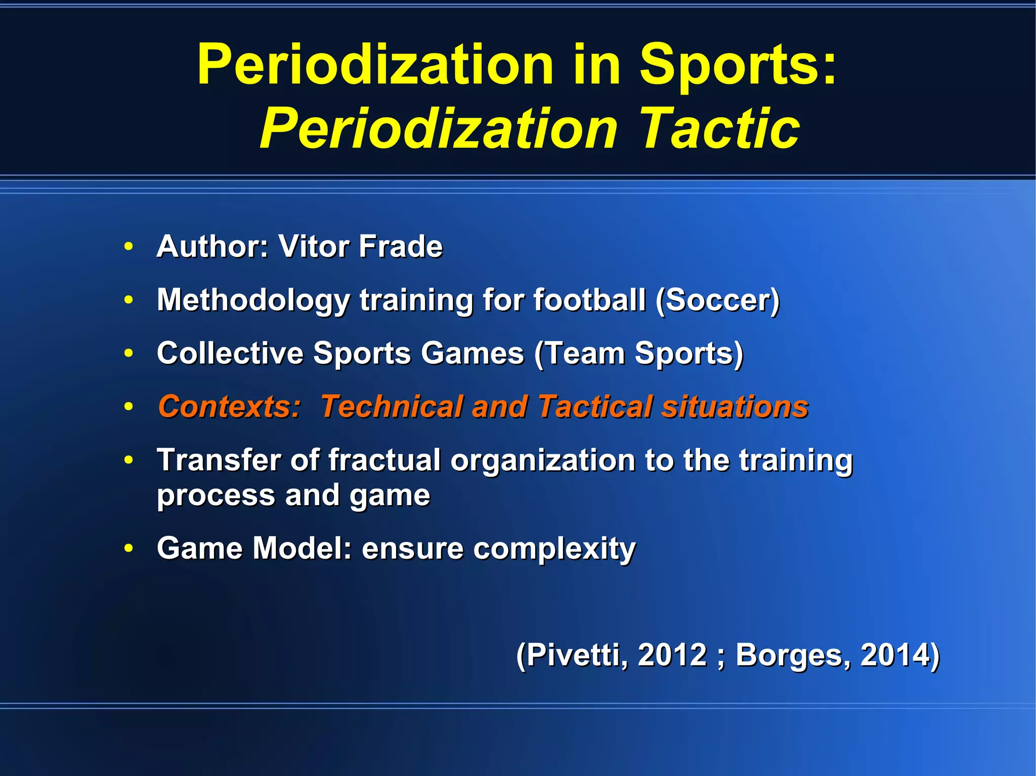 Periodization in Sports: Theoretical Basis | ODP