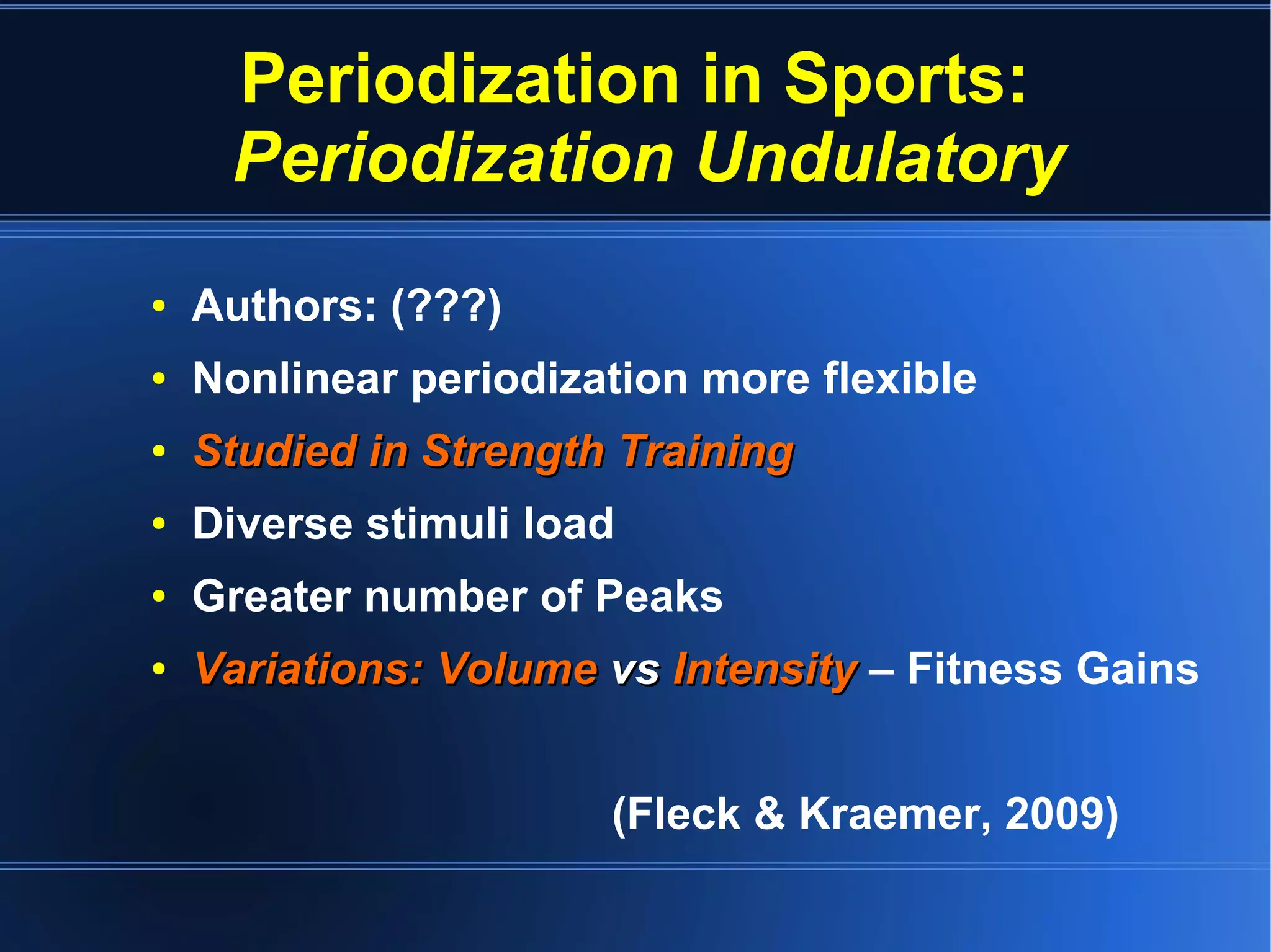 Periodization in Sports: Theoretical Basis | ODP