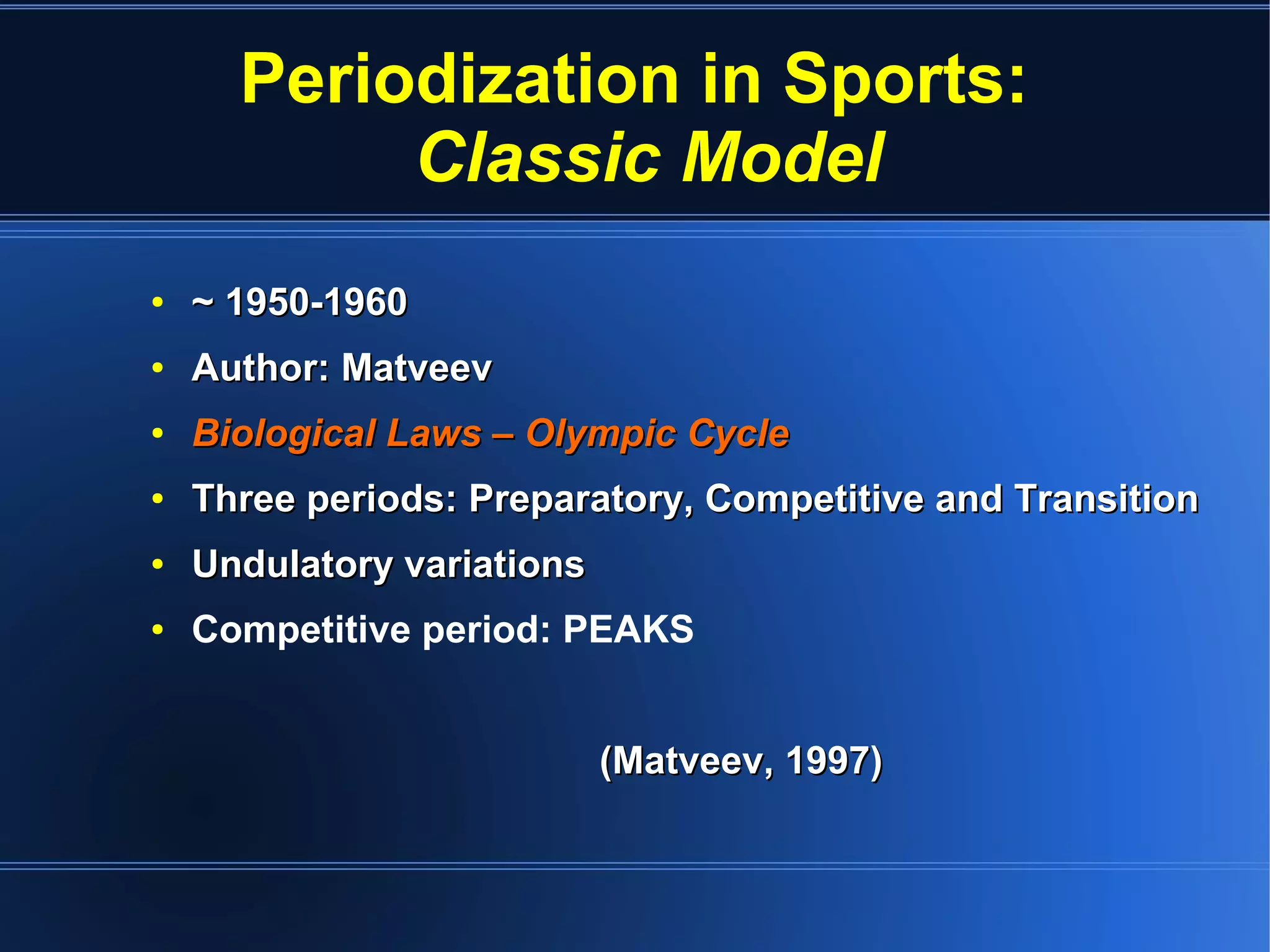 Periodization in Sports: Theoretical Basis | ODP