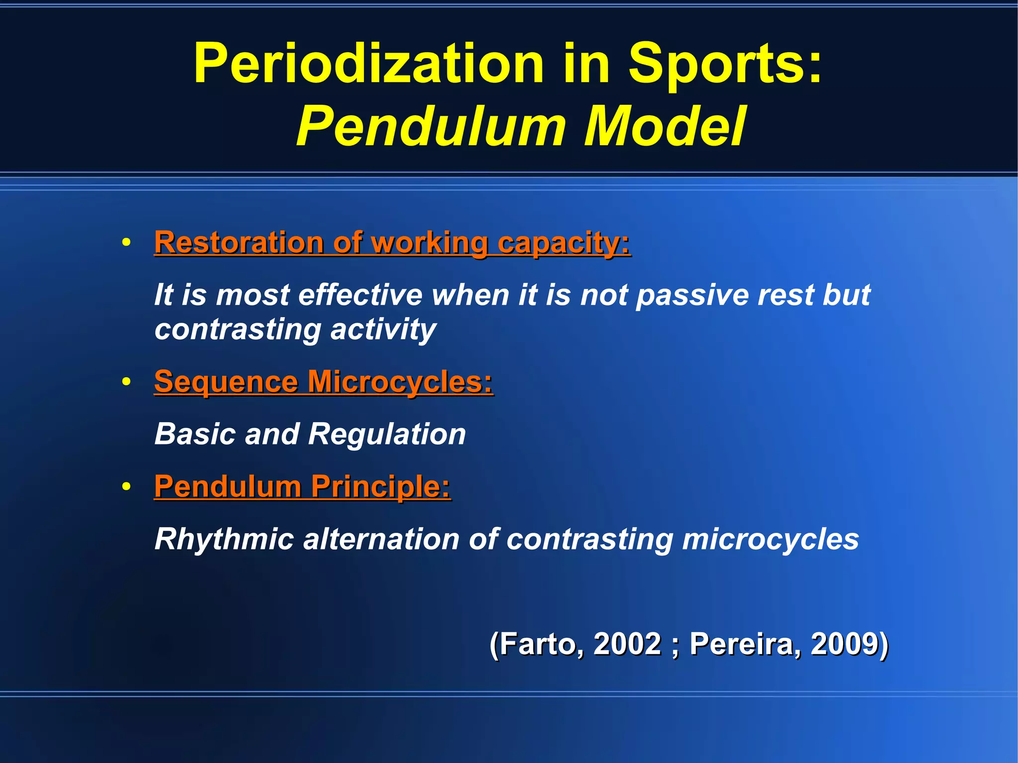Periodization in Sports: Theoretical Basis | ODP